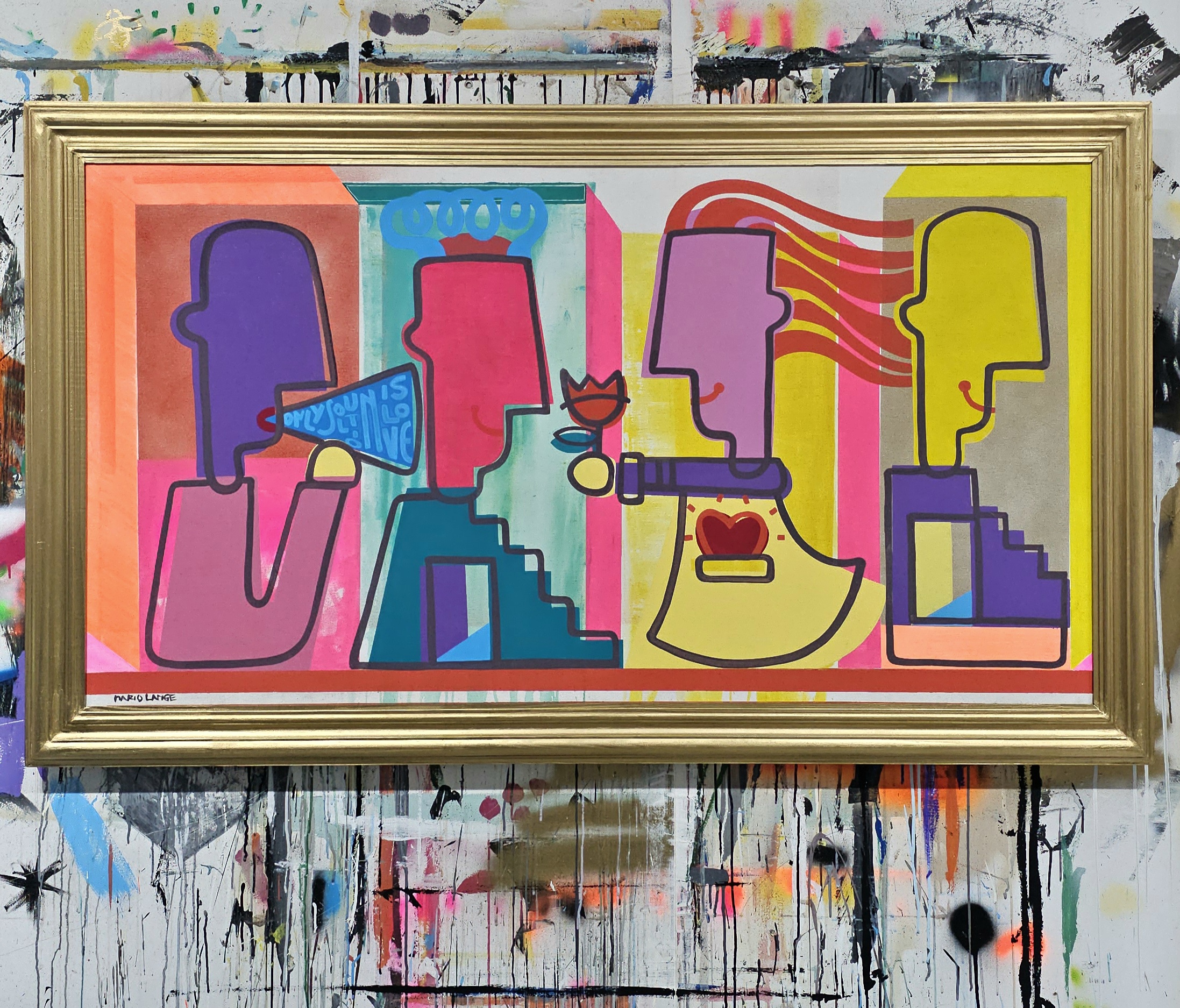 Obra de arte Mario Lange 160cm x 95cm - Mario Lange