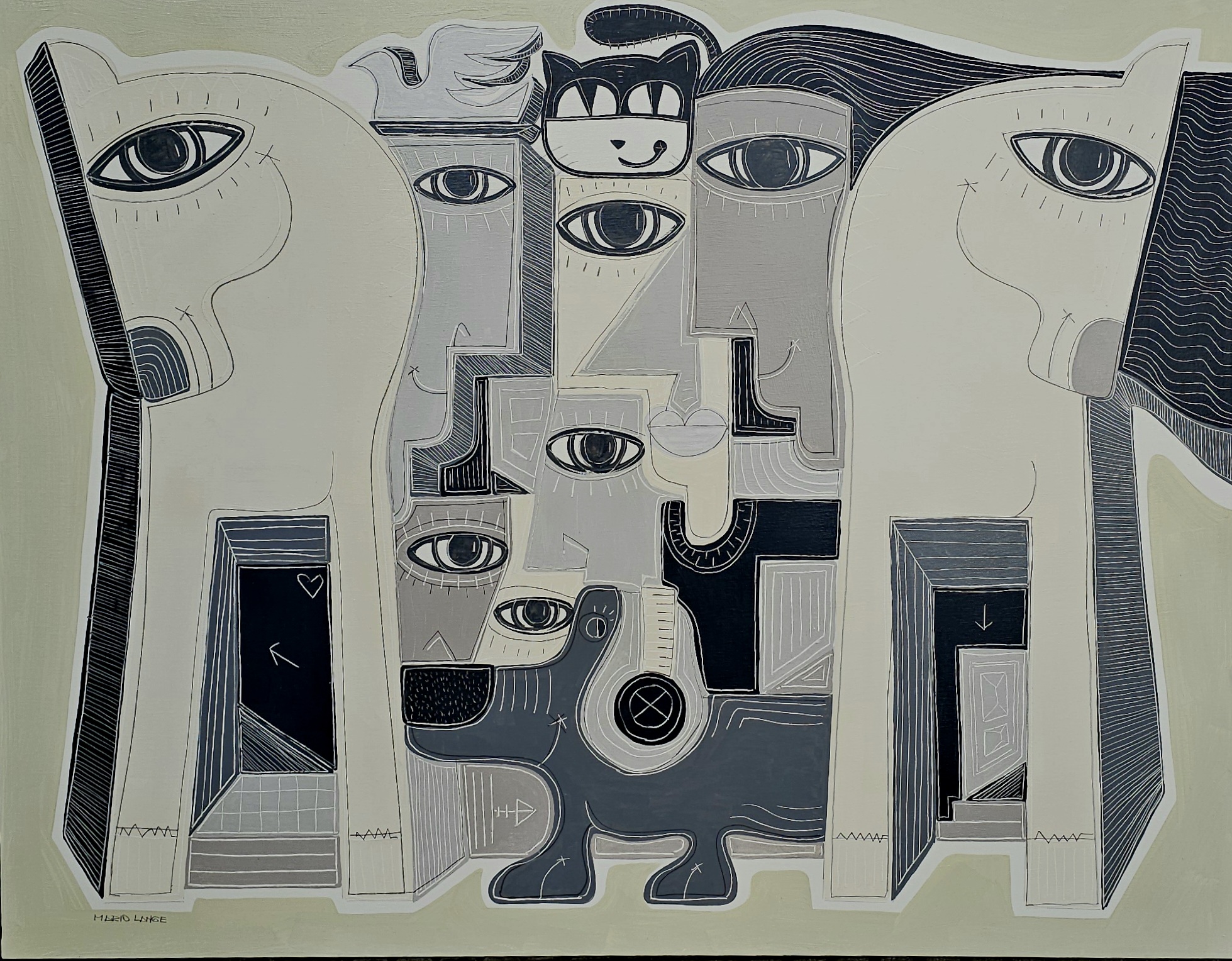 Obra de arte Mario Lange 110cm x 140cm - Mario Lange